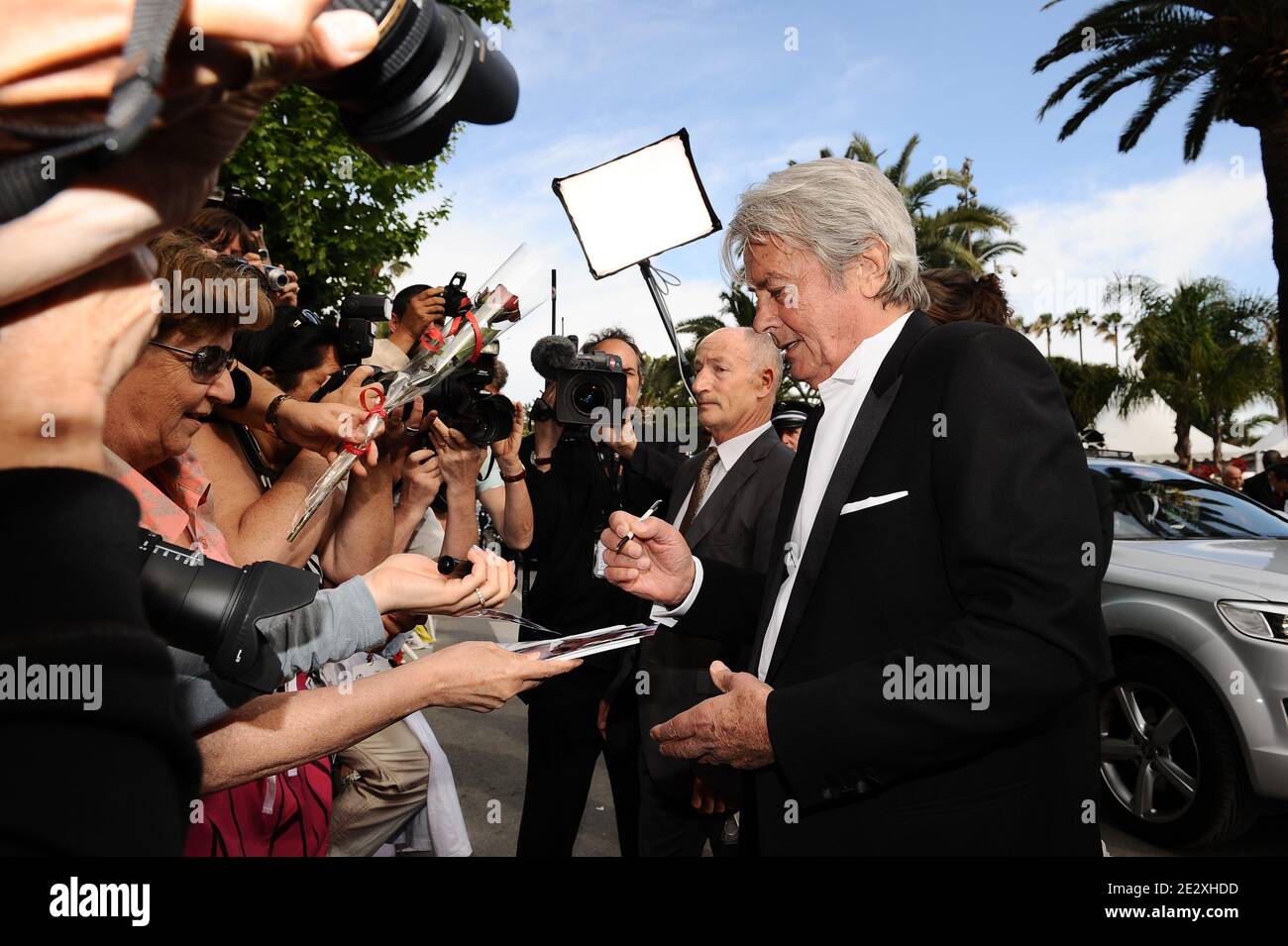 Alain Delon, his daughter Anouchka and Claudia Cardinale arriving at ...
