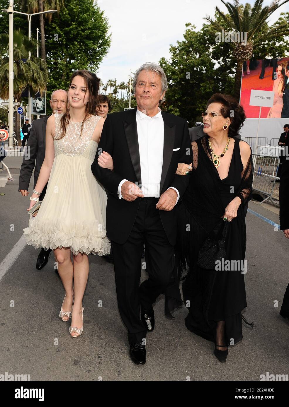 Alain Delon, his daughter Anouchka and Claudia Cardinale arriving at ...