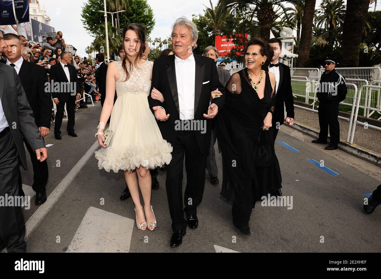 Alain Delon, his daughter Anouchka and Claudia Cardinale arriving at ...