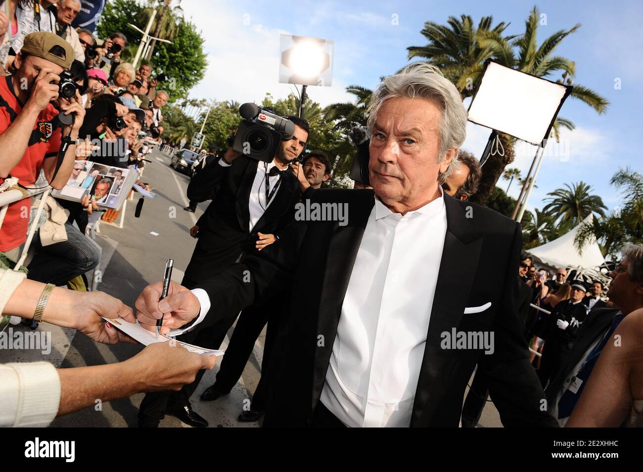 Alain Delon, his daughter Anouchka and Claudia Cardinale arriving at ...