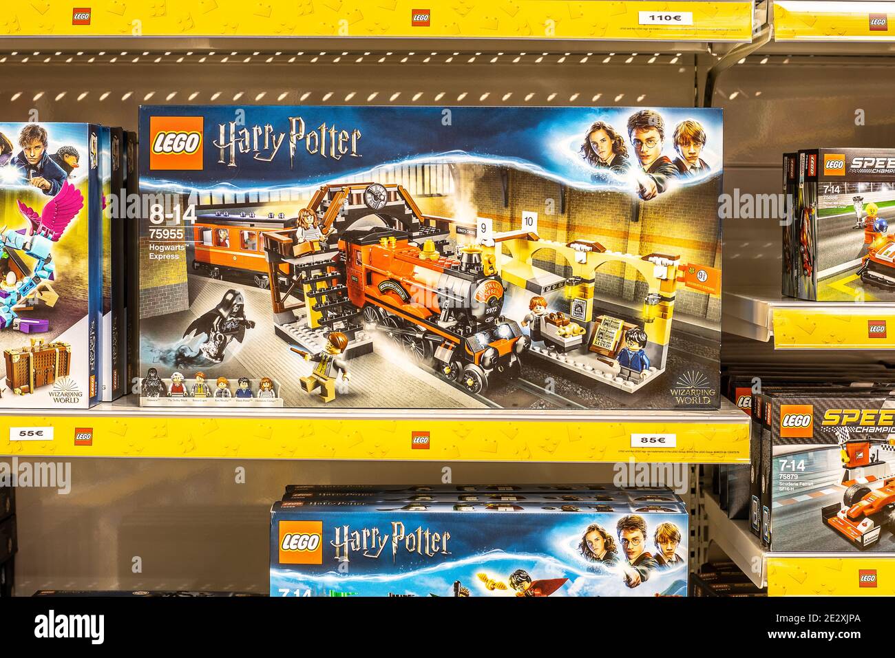 Lego box on the shop display for sale, Lego Star Wars, Speed, Super ...