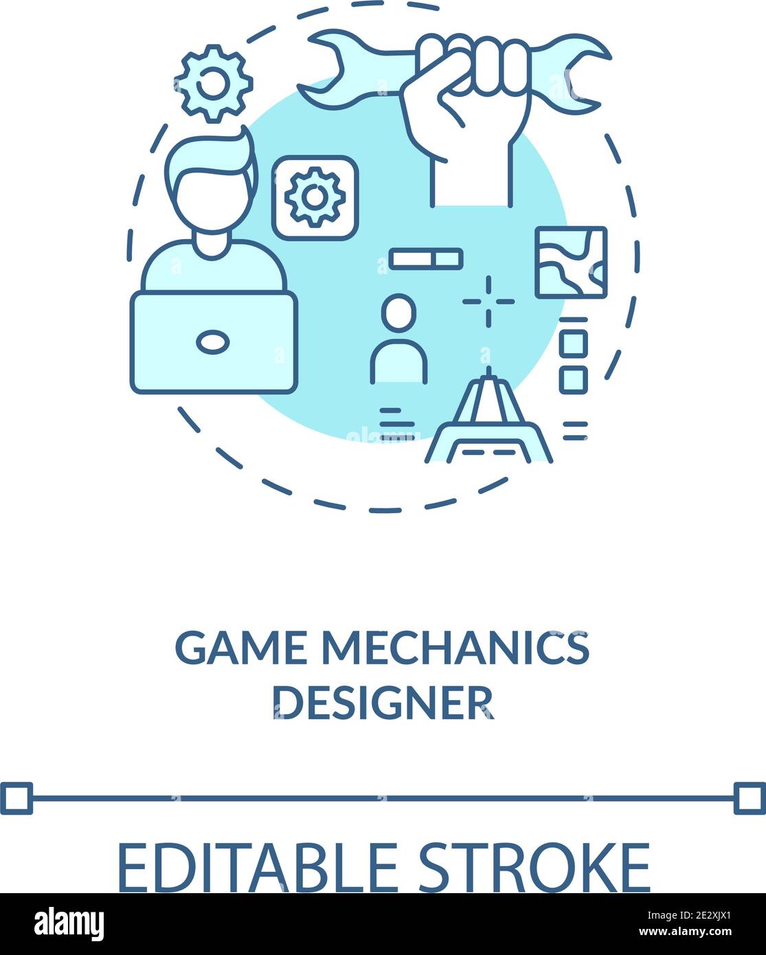 Game mechanics designer concept icon Stock Vector Image & Art - Alamy