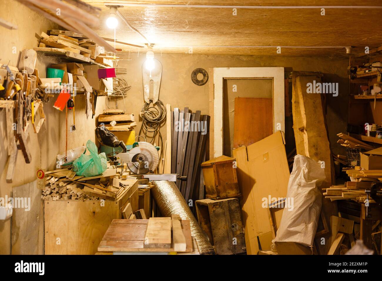 old garage full of tools and stuff Stock Photo - Alamy