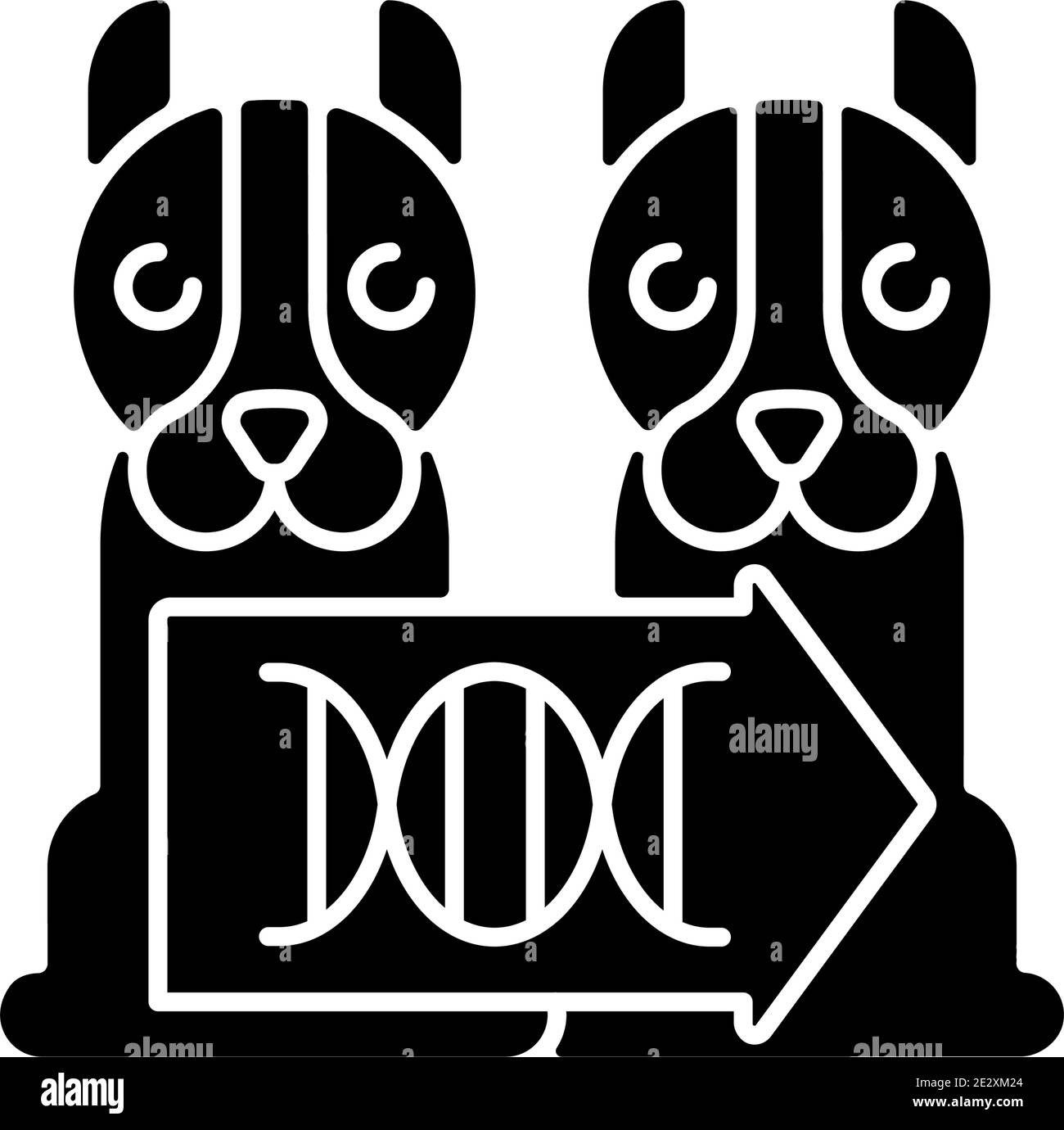 Cloning black glyph icon Stock Vector Image & Art - Alamy