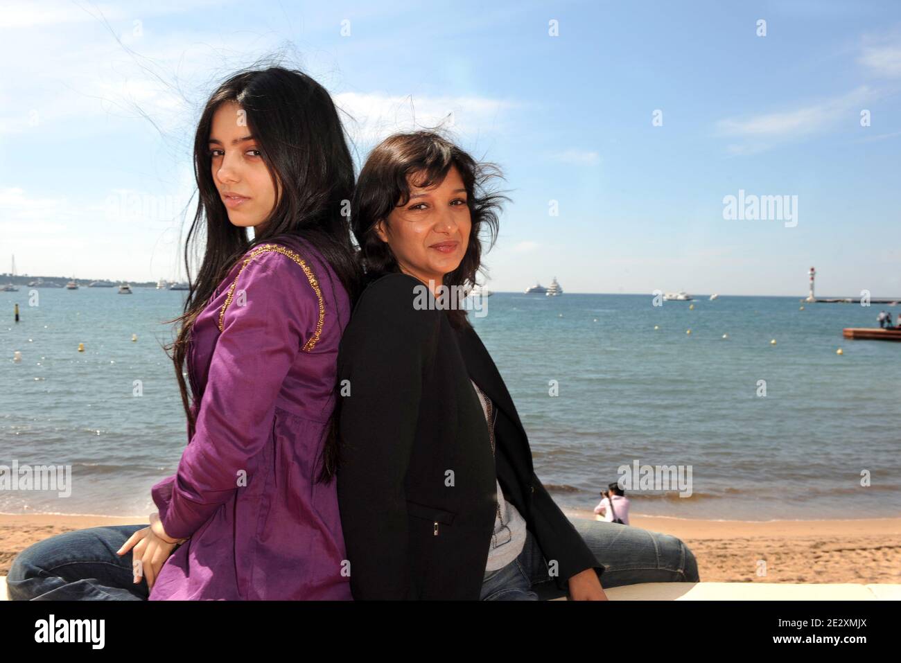 French-Tunisian actress Hafsia Herzi (L) poses with director Raja Amari ...
