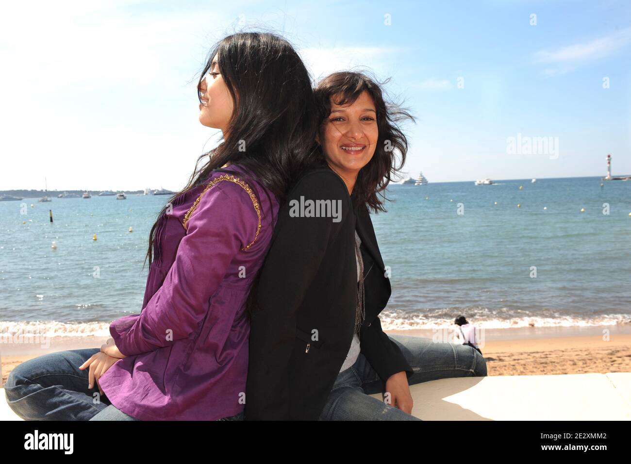 French-Tunisian actress Hafsia Herzi (L) poses with director Raja Amari ...