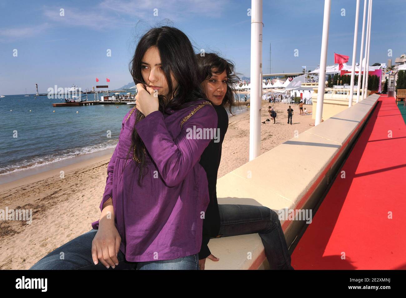 French-Tunisian actress Hafsia Herzi (L) poses with director Raja Amari ...