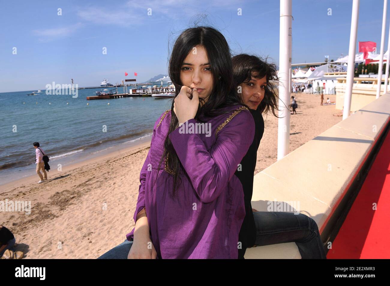 French-Tunisian actress Hafsia Herzi (L) poses with director Raja Amari ...