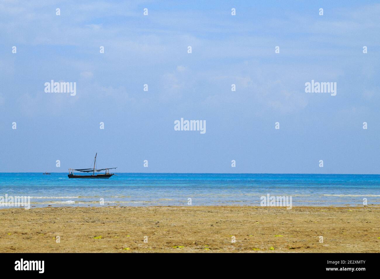 Zanzibar beach landscape, Tanzania, Africa panorama. Indian ocean ...
