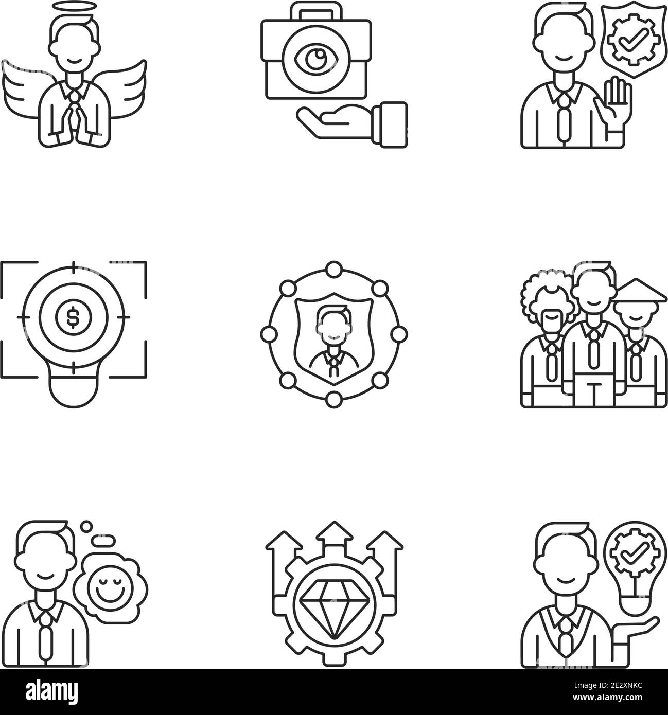 Service with integrity linear icons set Stock Vector Image & Art - Alamy