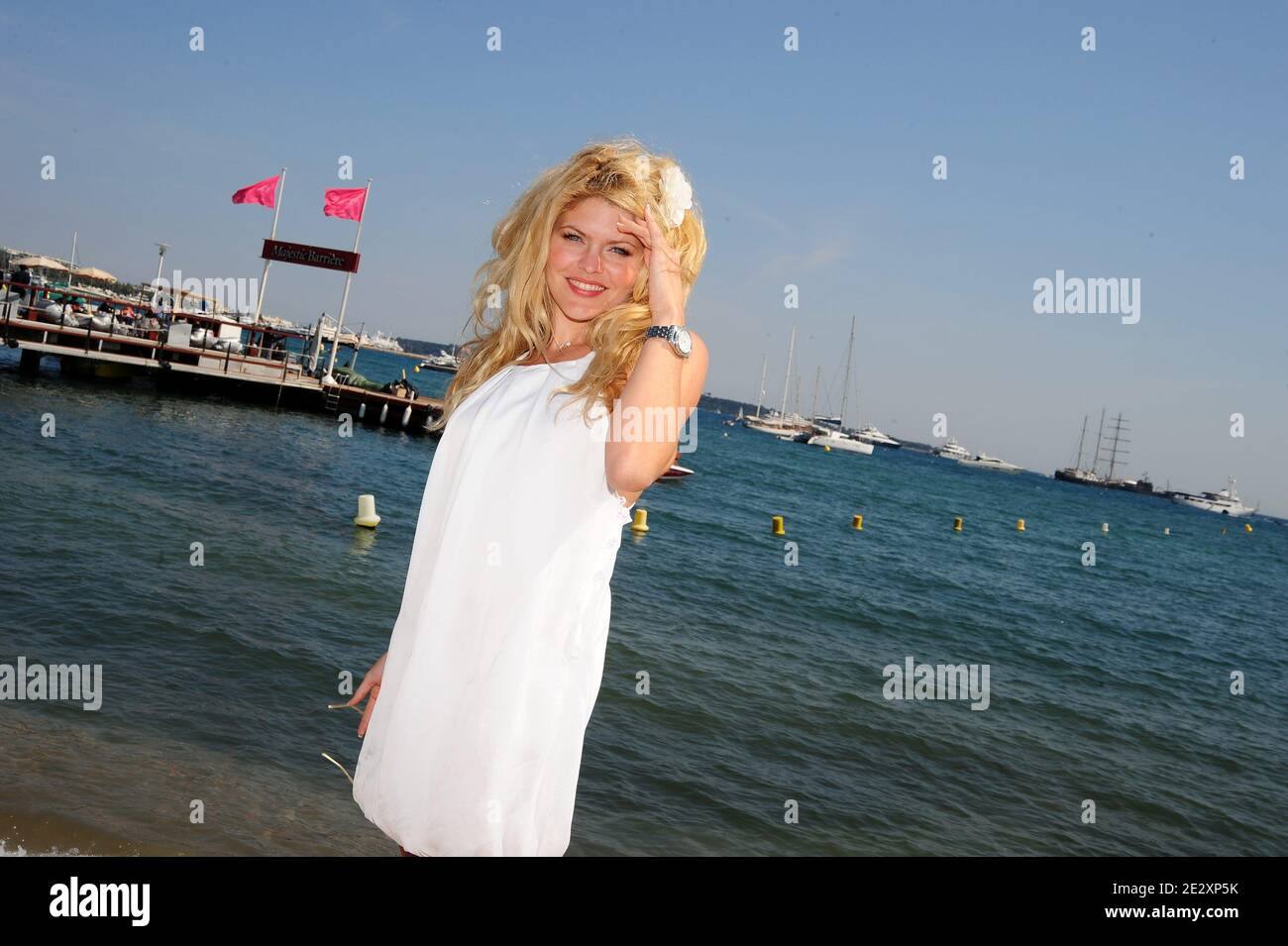 Celine Durand on the Majestic Barriere's Beach during the 63rd Annual ...