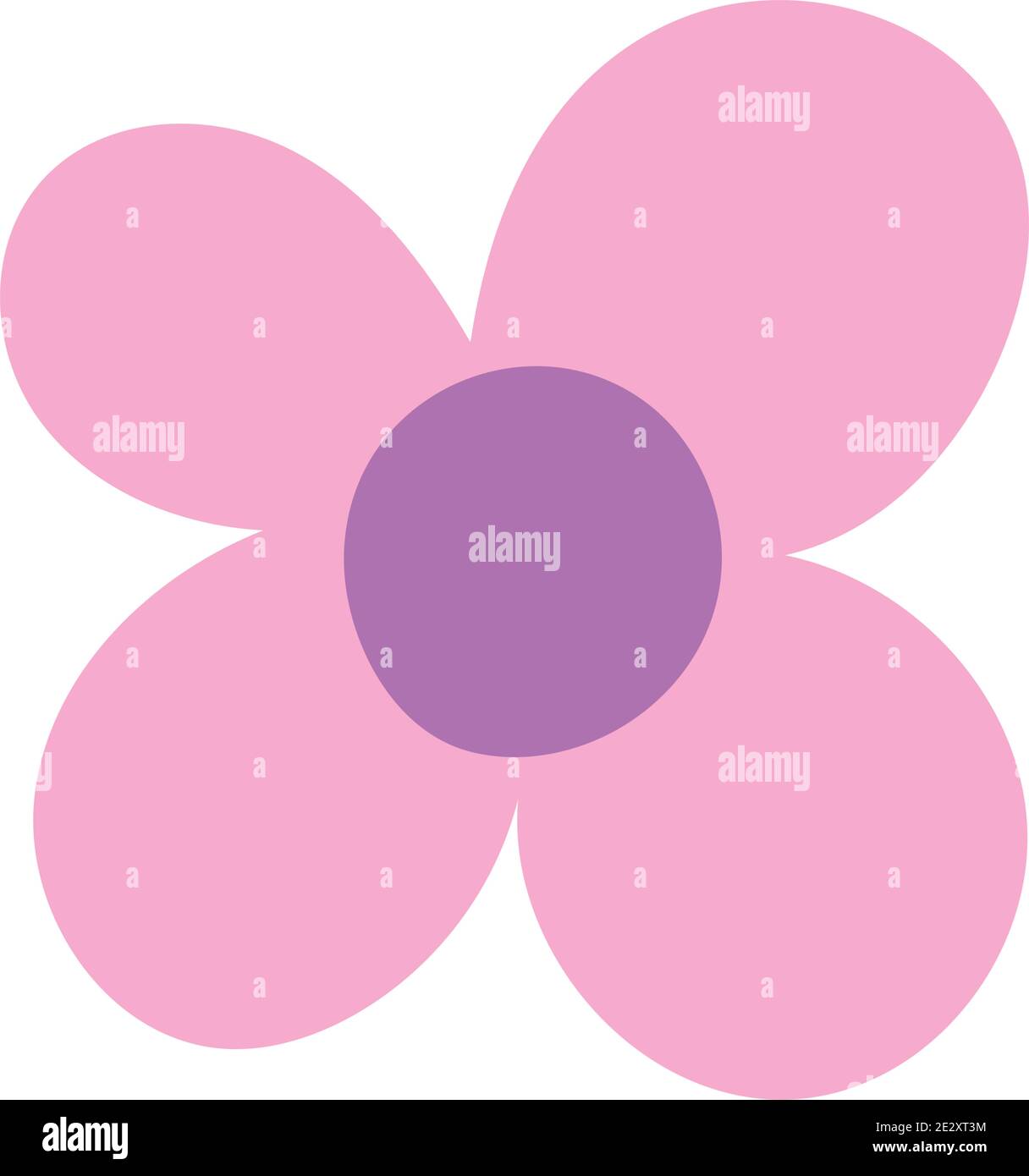 cartoon pink flower decoration icon in isolated style vector ...