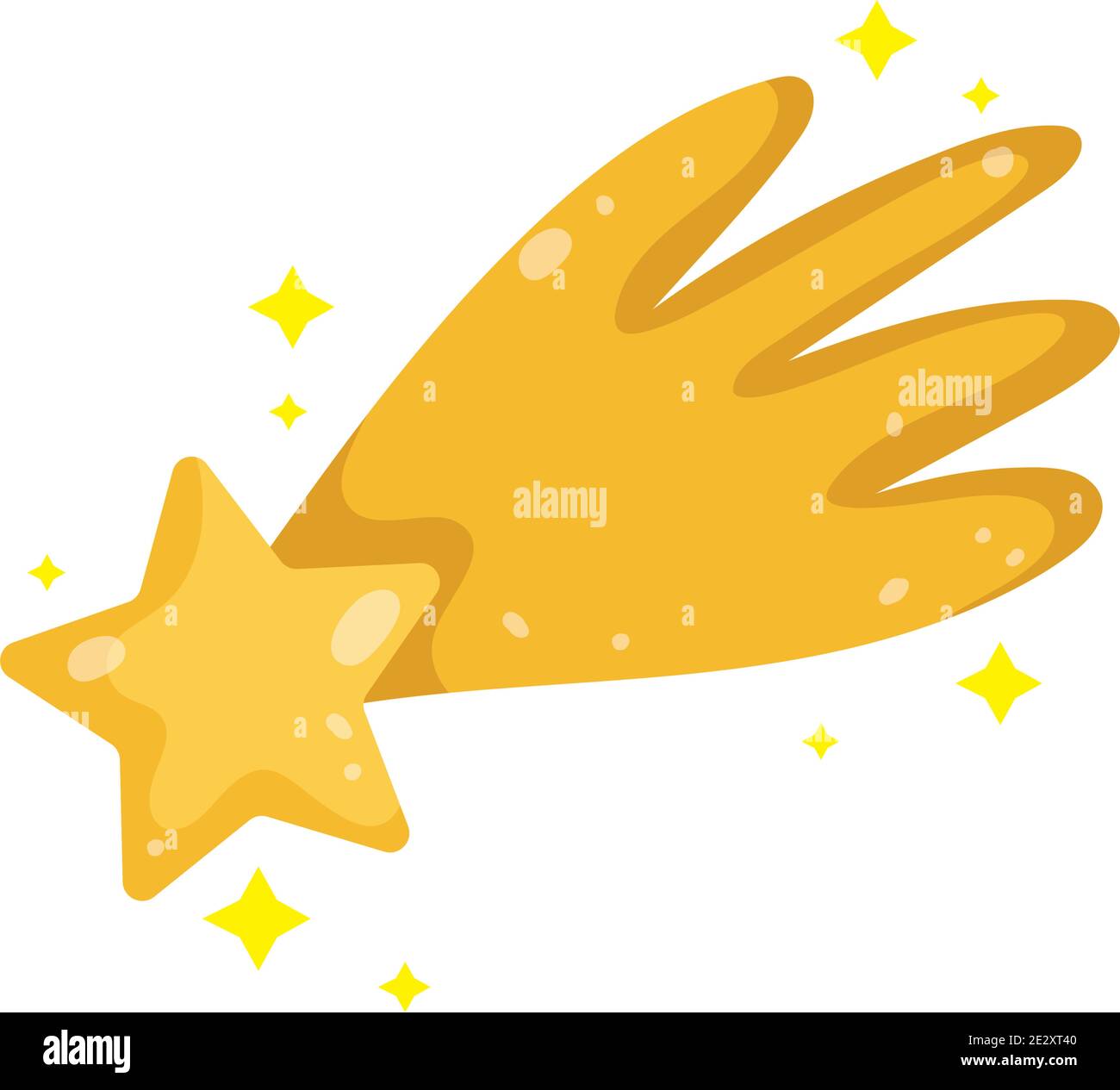 space shooting star cartoon flat style vector illustration Stock Vector ...