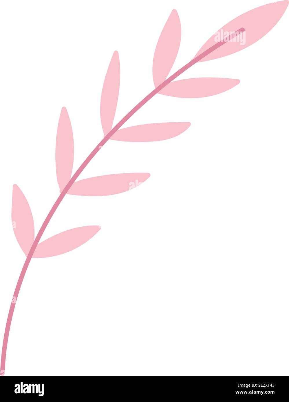 branch leaves foliage cartoon icon in isolated style vector ...