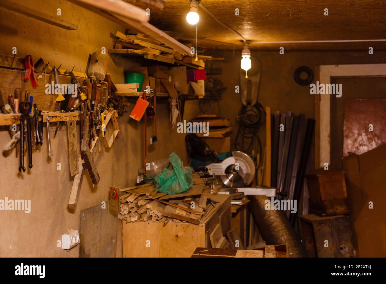 old garage full of tools and stuff Stock Photo - Alamy