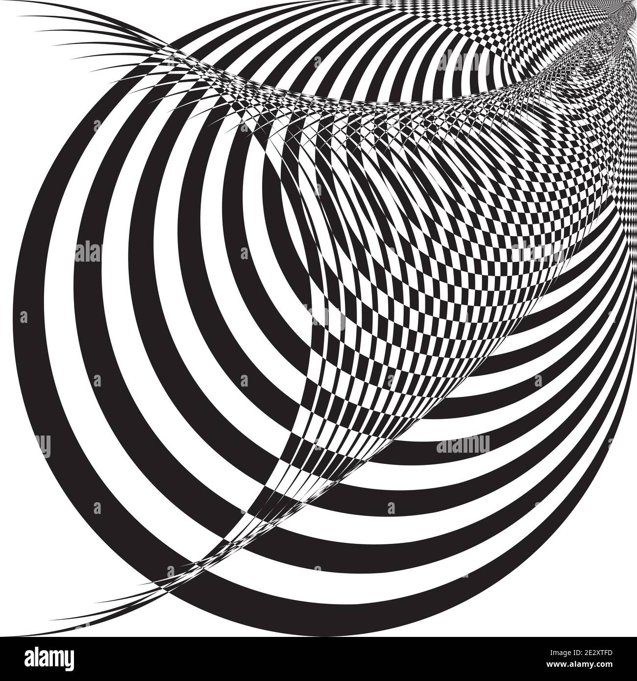 Intersected trajectory flyingsphere illusion abstract background black ...