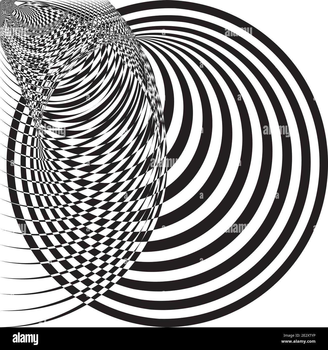 Intersected trajectory flyingsphere illusion abstract background black ...