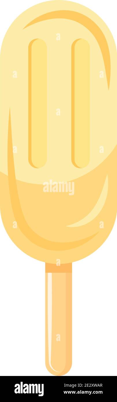 delicious sweet ice cream yellow in stick icon Stock Vector Image & Art ...