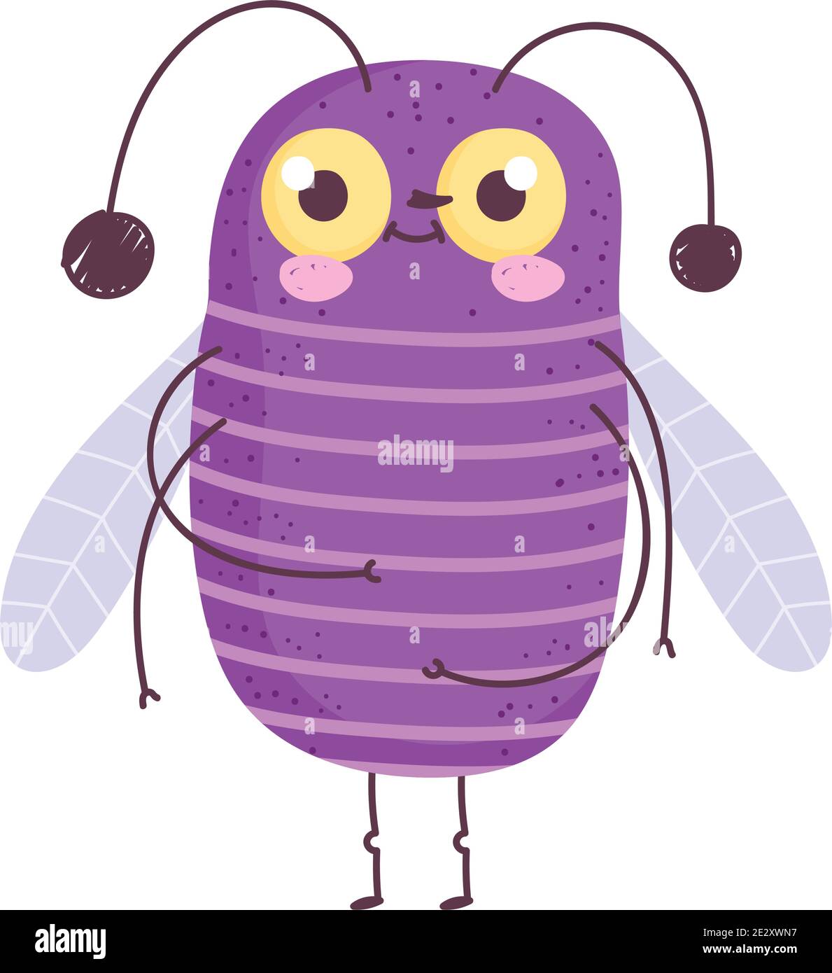 funny purple bug icon cartoon in isolated style vector illustration ...