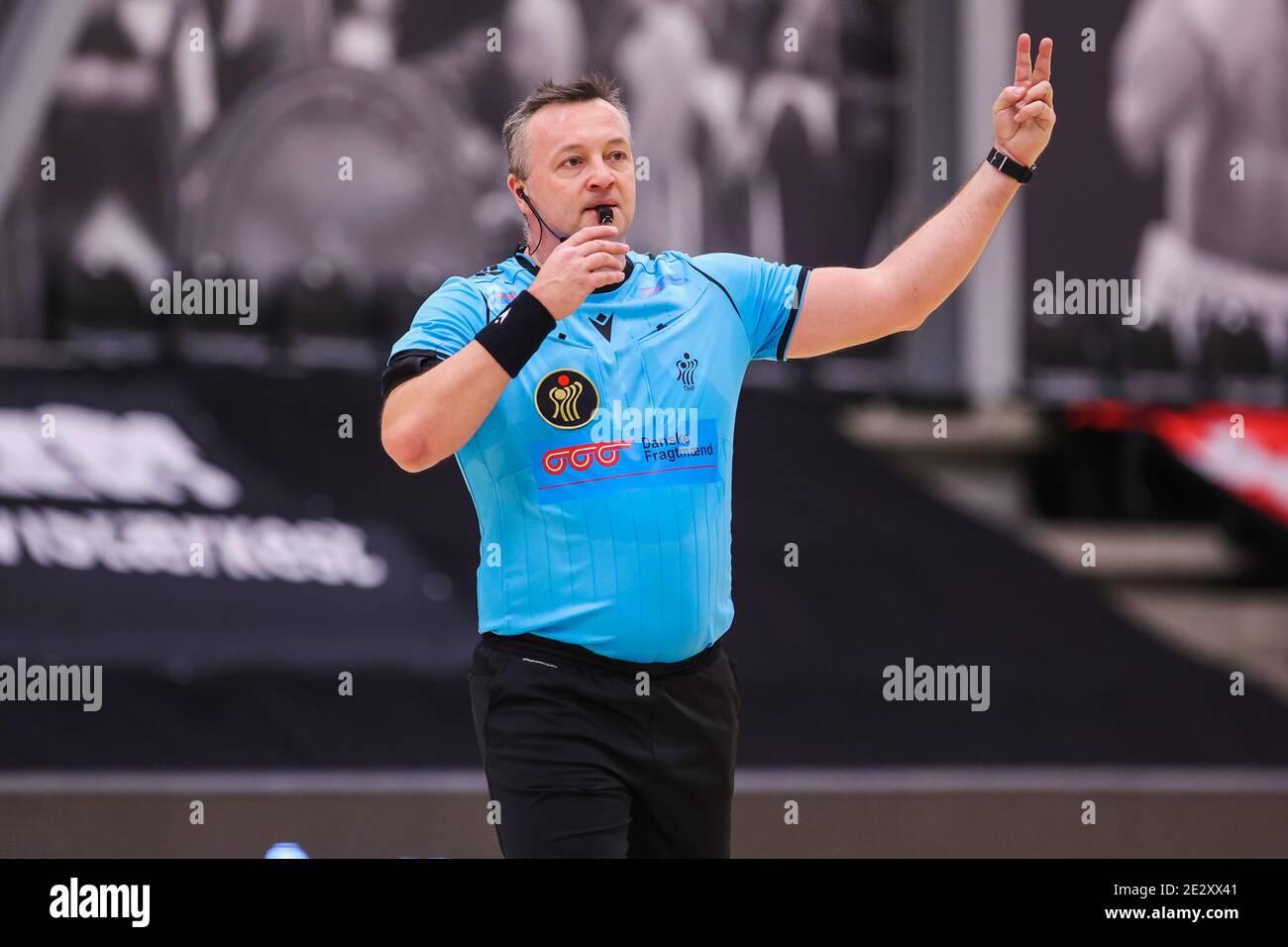 Copenhagen, Denmark. 15th Jan, 2021. Referee Martin Gjeding seen in ...