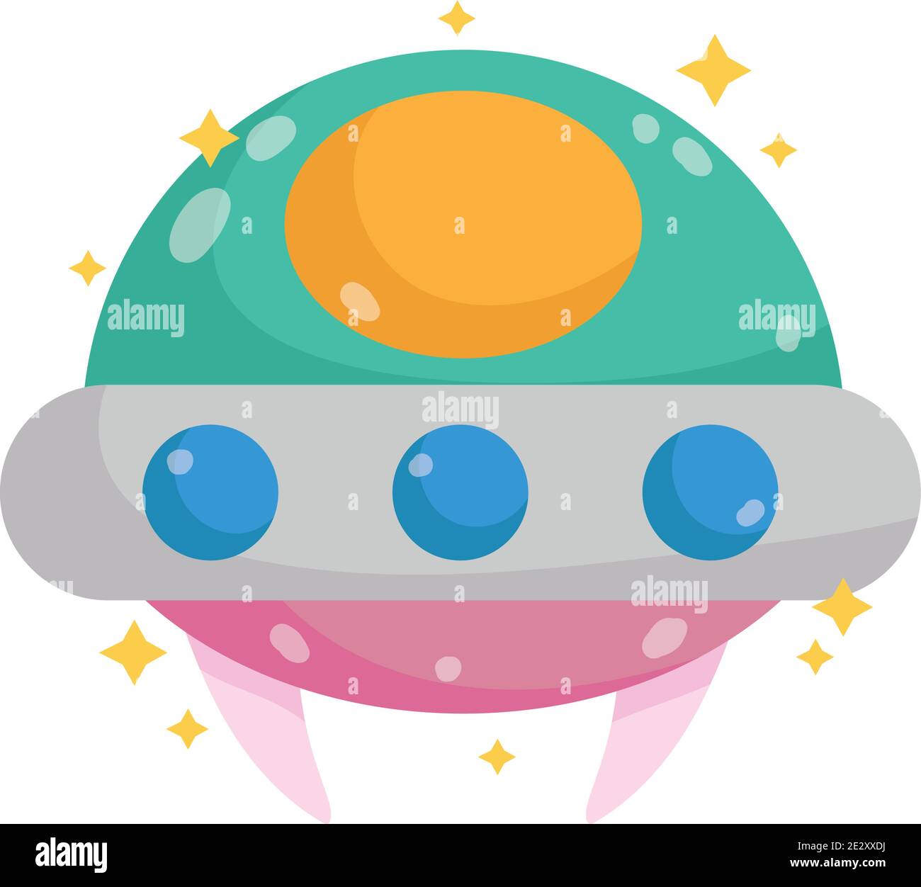 space ufo travel exploration adventure cartoon vector illustration flat ...