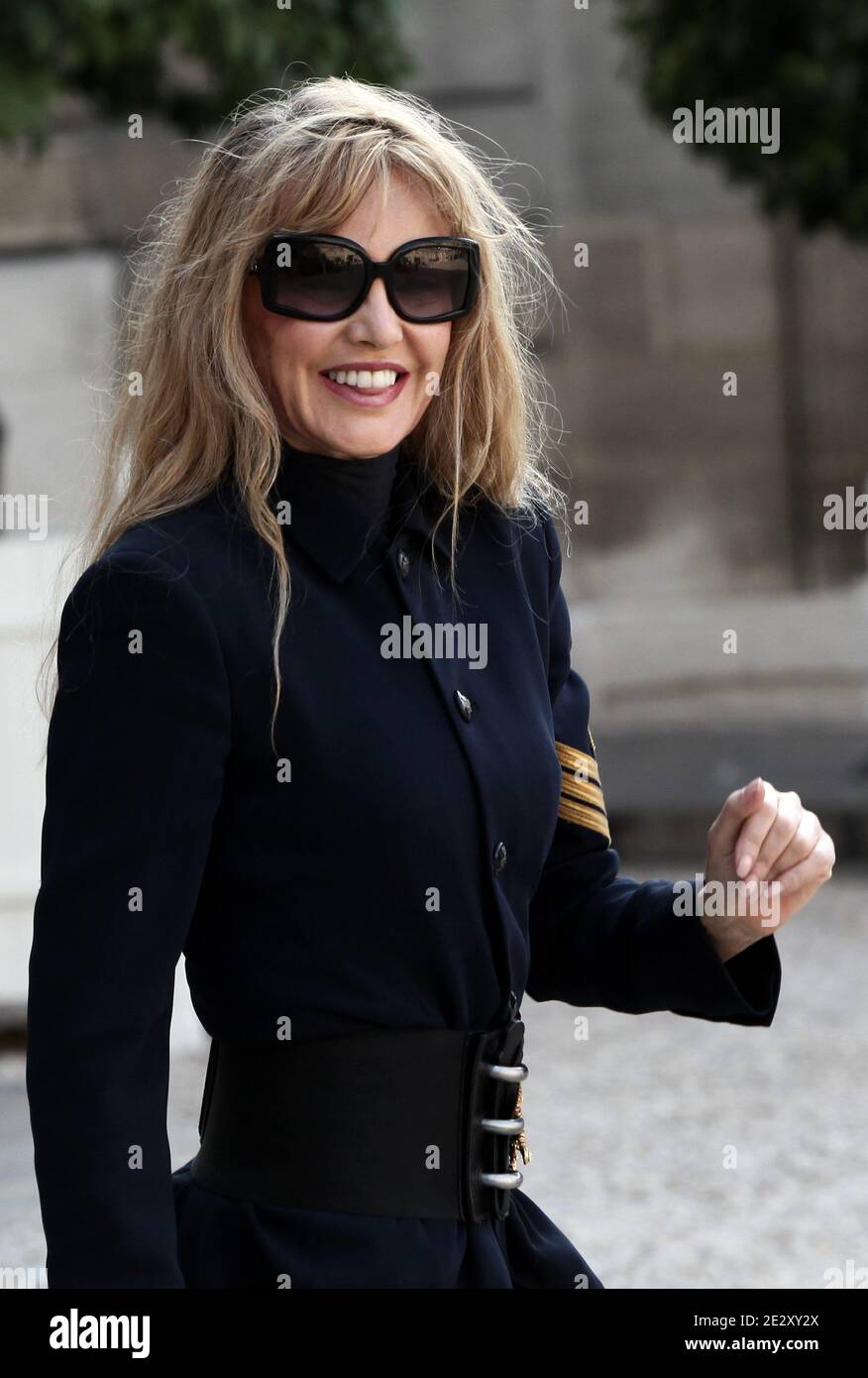 Arielle Dombasle leaves Elysee Palace, in Paris, France on May 20, 2010 ...