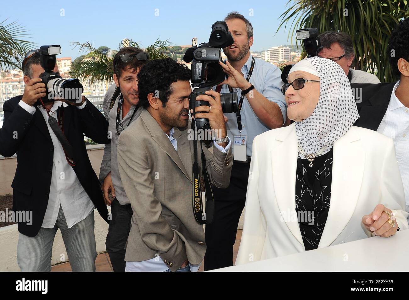 Jamel Debbouze and Chafia Boudraa during the photocall of 'Outside Of ...