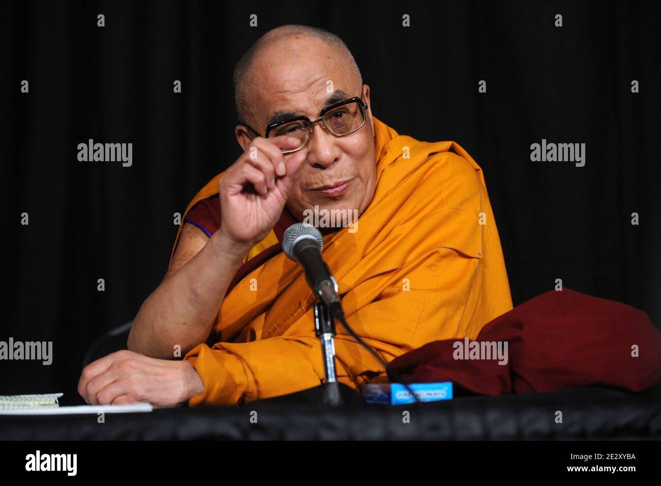 His Holiness The Dalai Lama speaks during a press conference at the ...