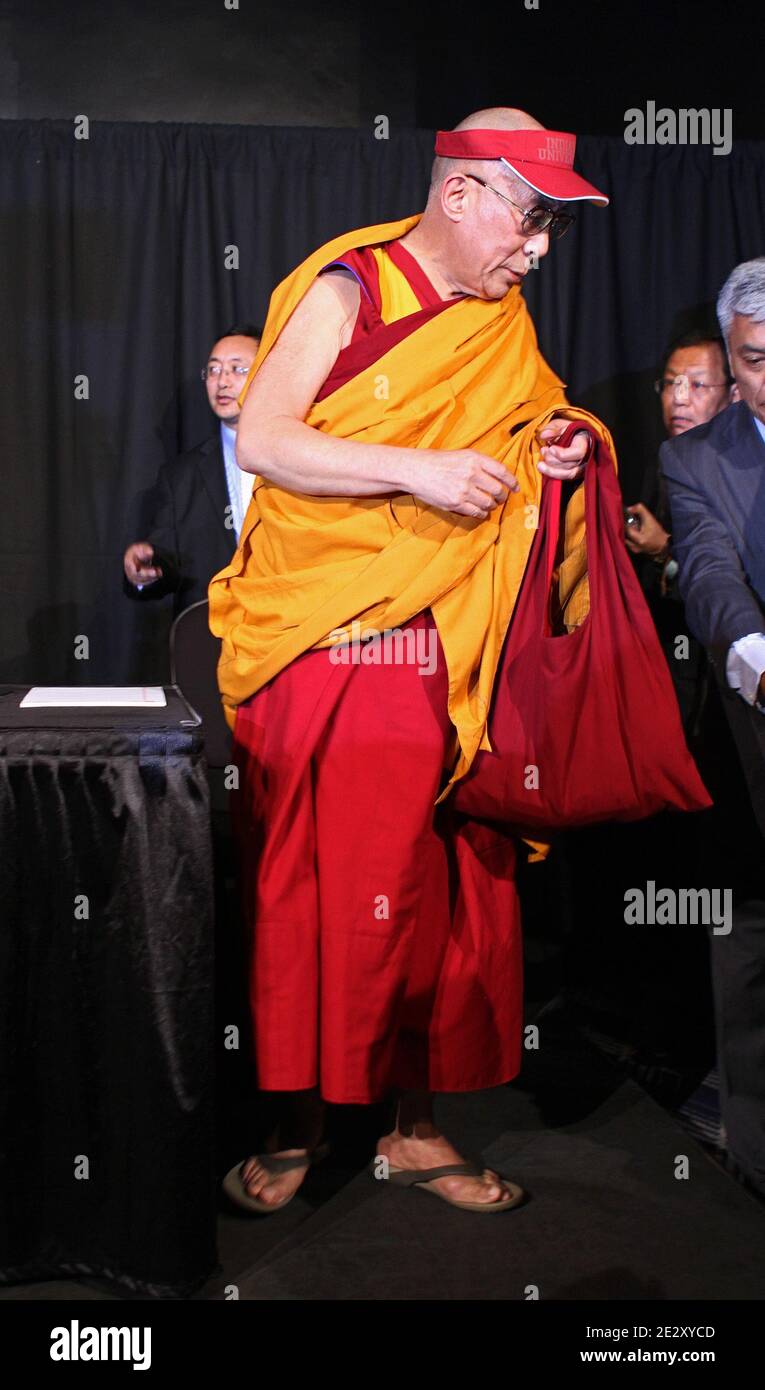 His Holiness The Dalai Lama speaks during a press conference at the ...