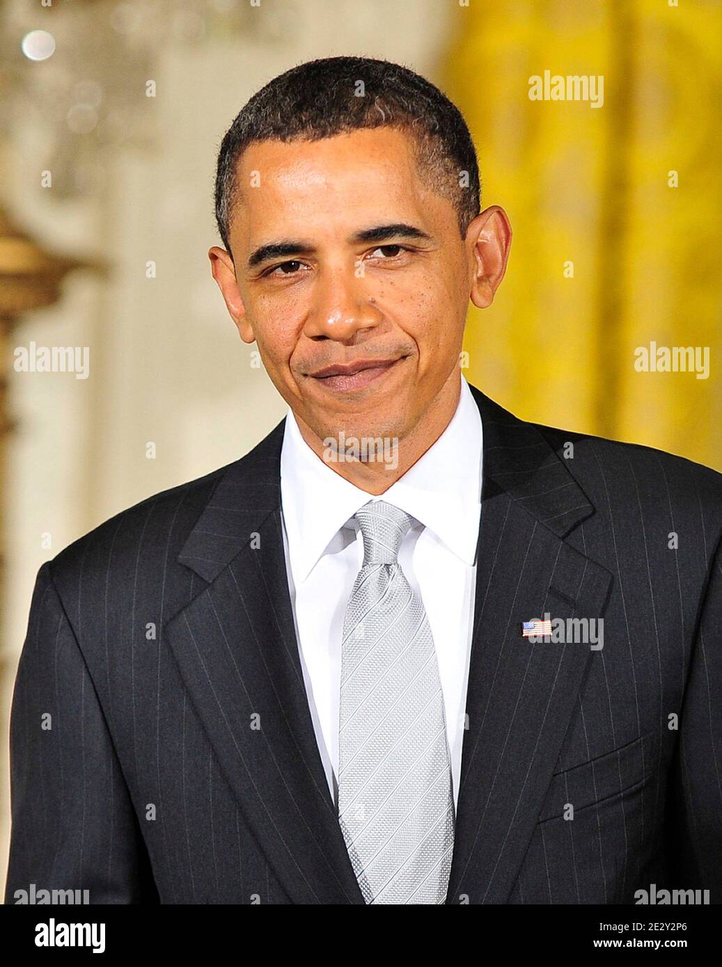 US President Barack Obama makes remarks during a reception to celebrate ...