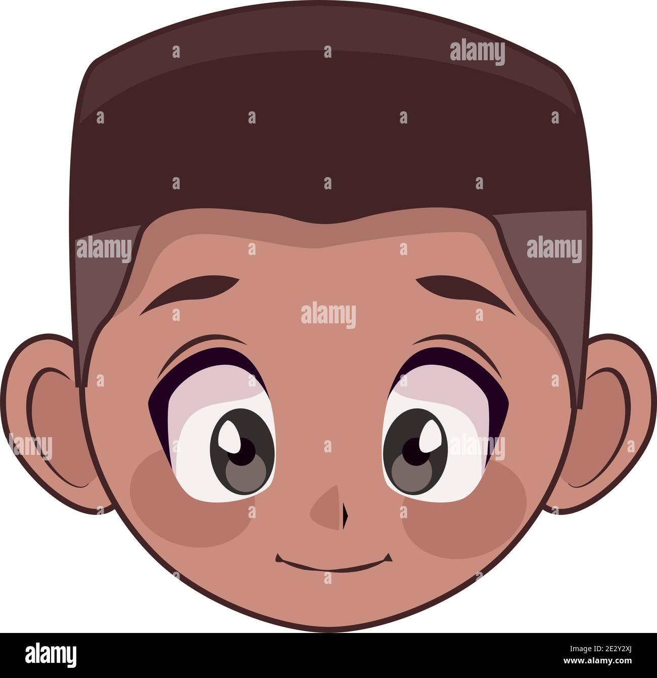 young afro teenager boy kid head character vector illustration design ...