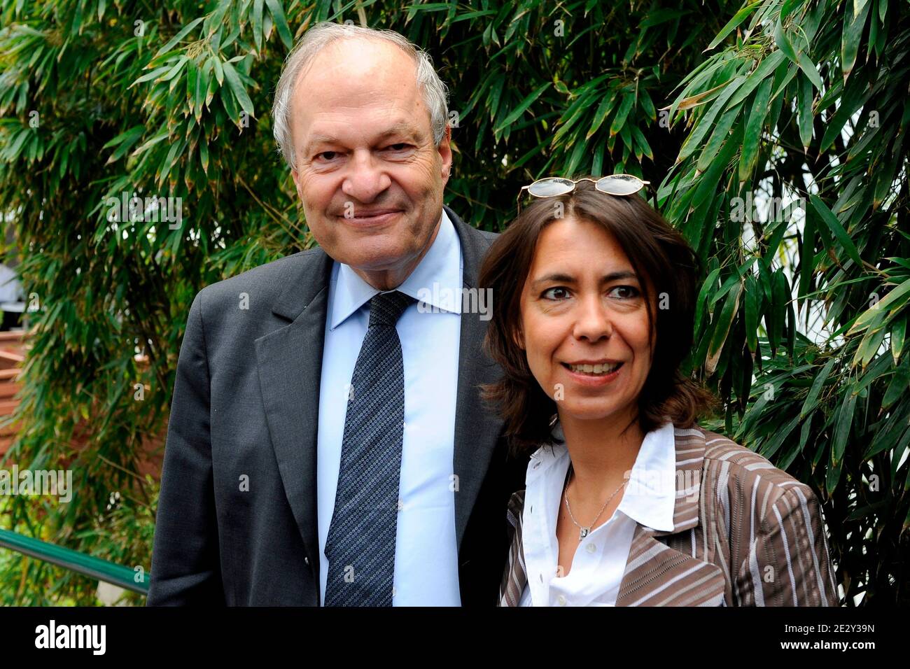 Michel Boyon and wife at the Village of the French Tennis Open 2010 at ...
