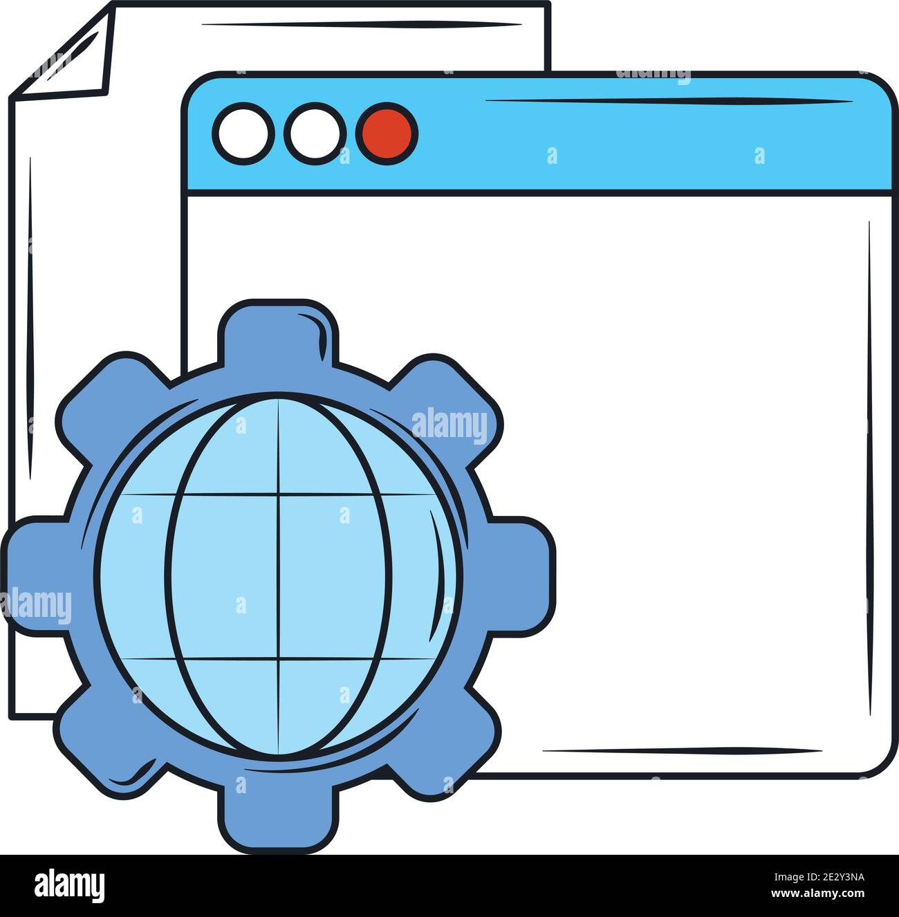 Web Development Worldwide Network Creation Digital Software Vector Illustration Stock Vector 
