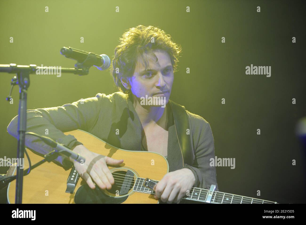 French Singer Raphael performs during a charity concert for Haiti in ...