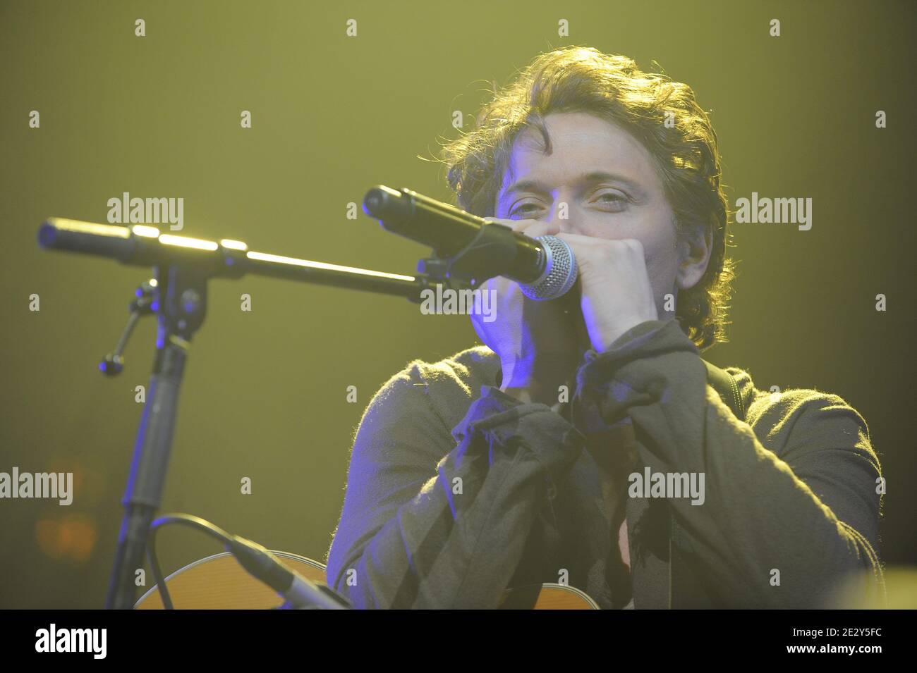 French Singer Raphael performs during a charity concert for Haiti in ...