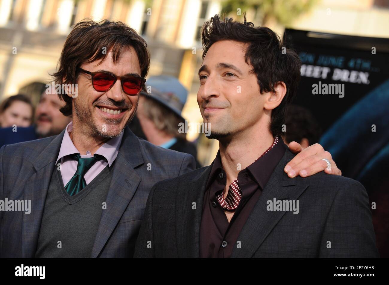 Robert Downey Jr. and Adrien Brody arriving for the premiere of Warner ...