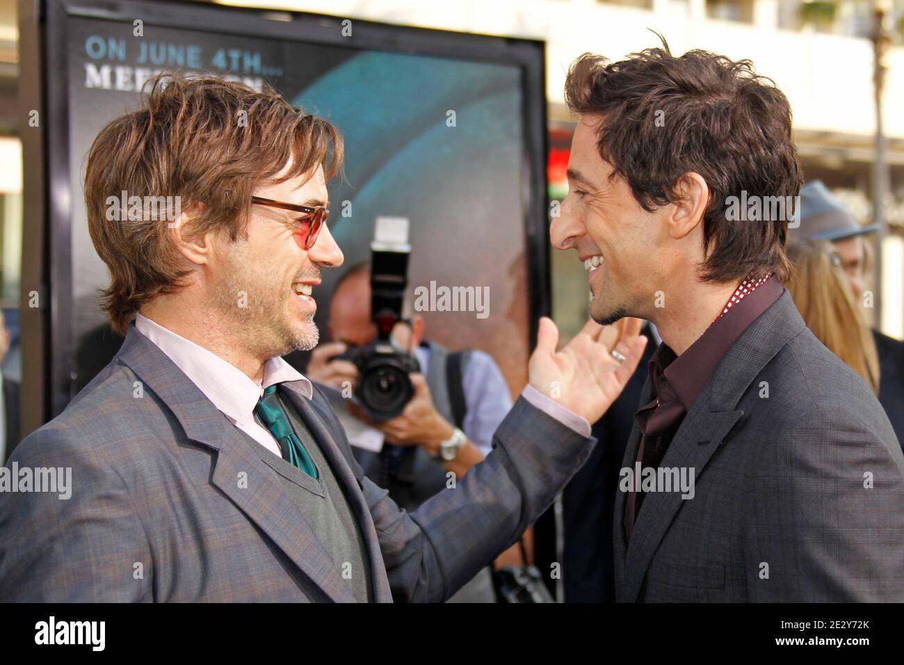 Robert Downey Jr. and Adrien Brody arriving for the premiere of Warner ...