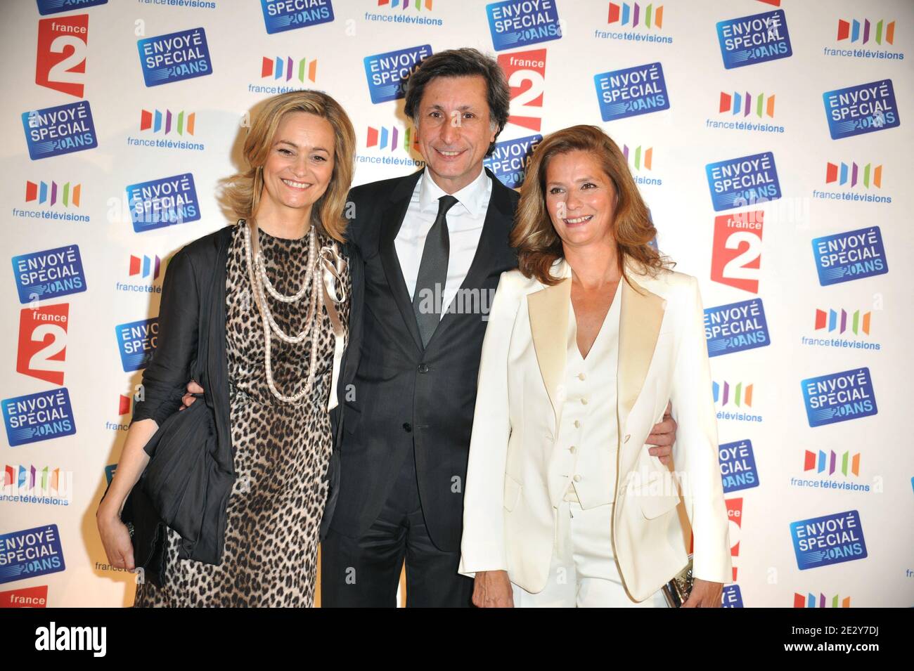 (L-R) Guilaine Chenu, Patrick de Carolis and Francoise Joly arriving ...