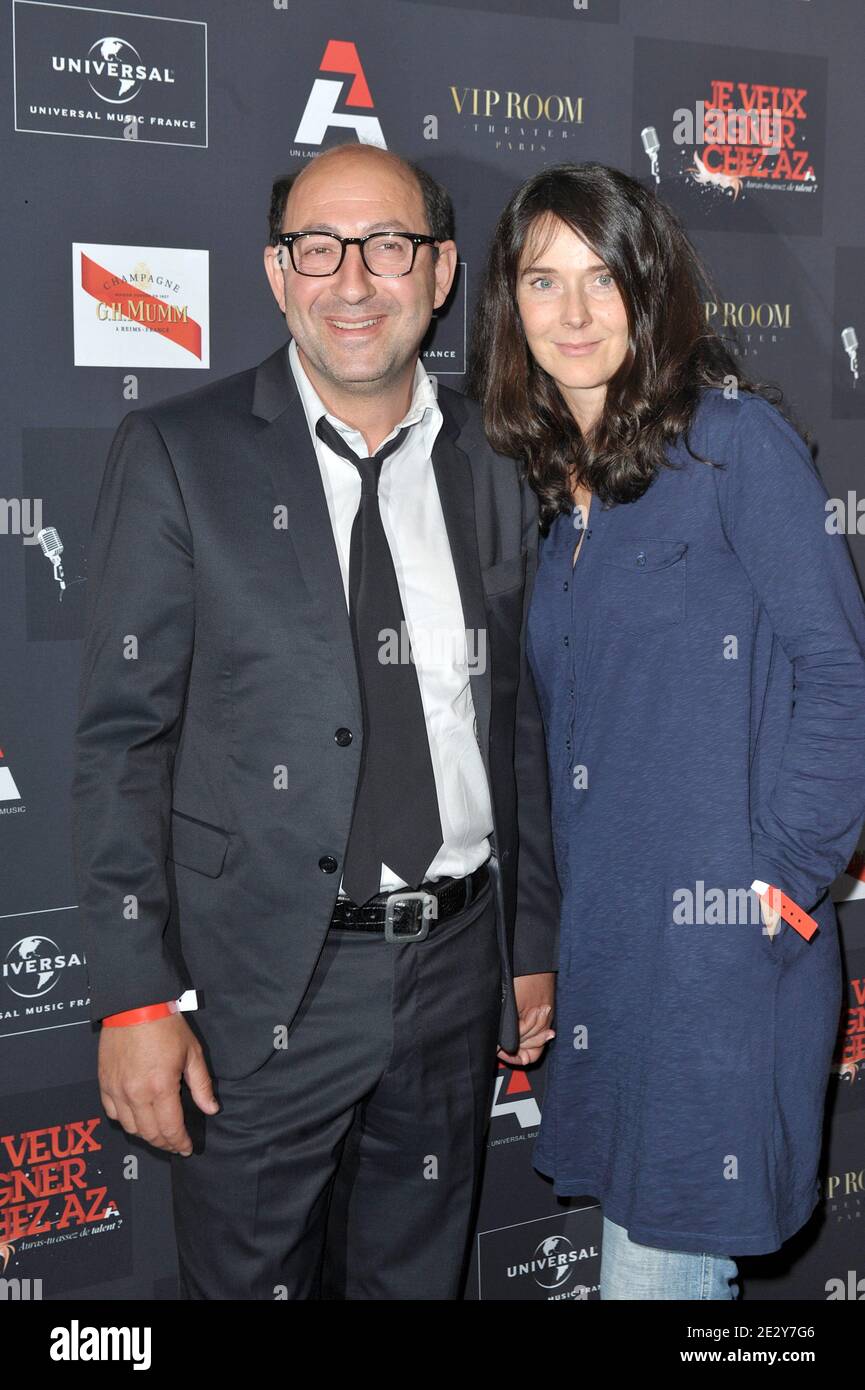 Kad Merad and his wife attending the 'AZ Production' party held at the ...