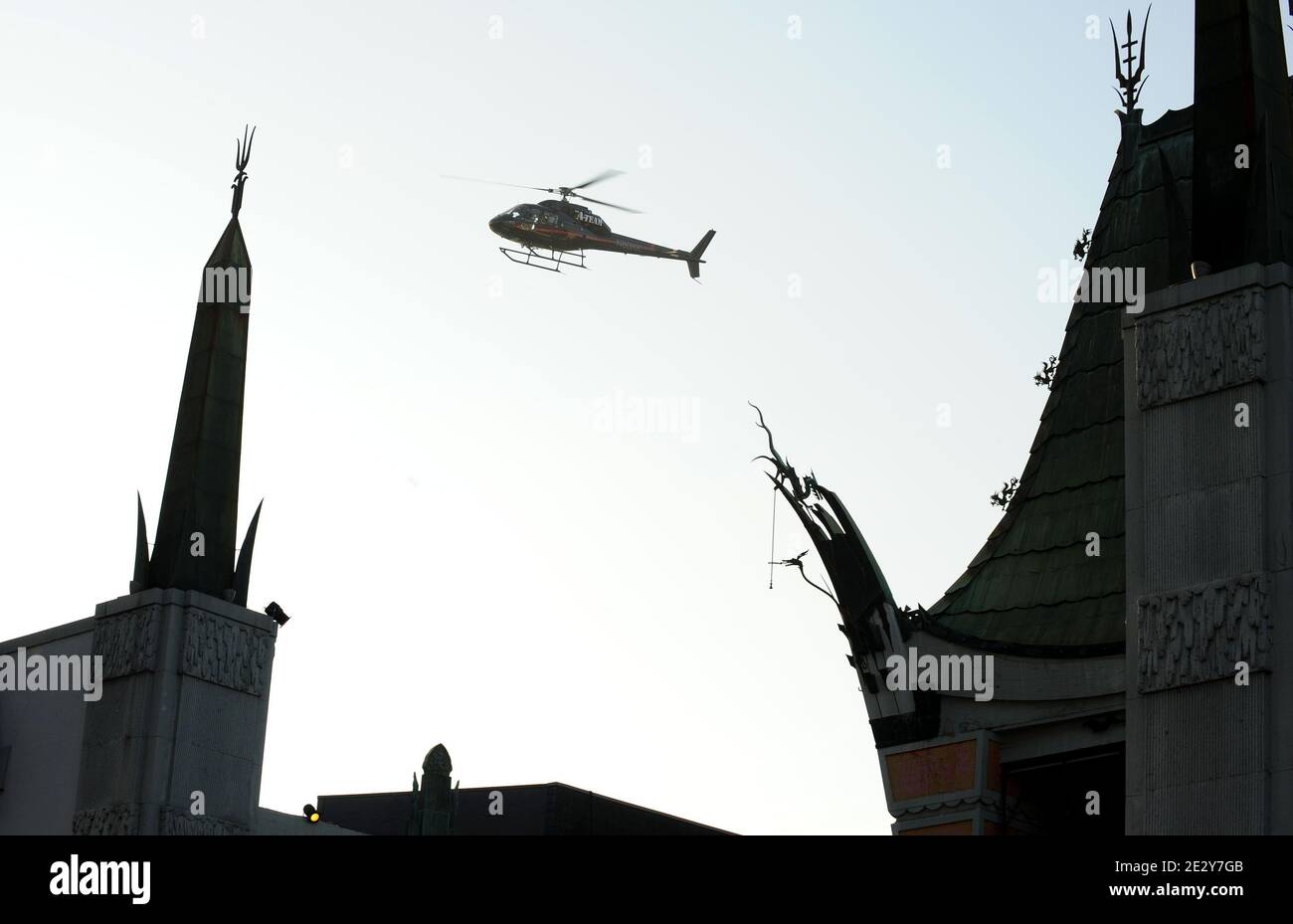 The A-Team helicopter arriving for the L.A. premiere of 20th Century ...