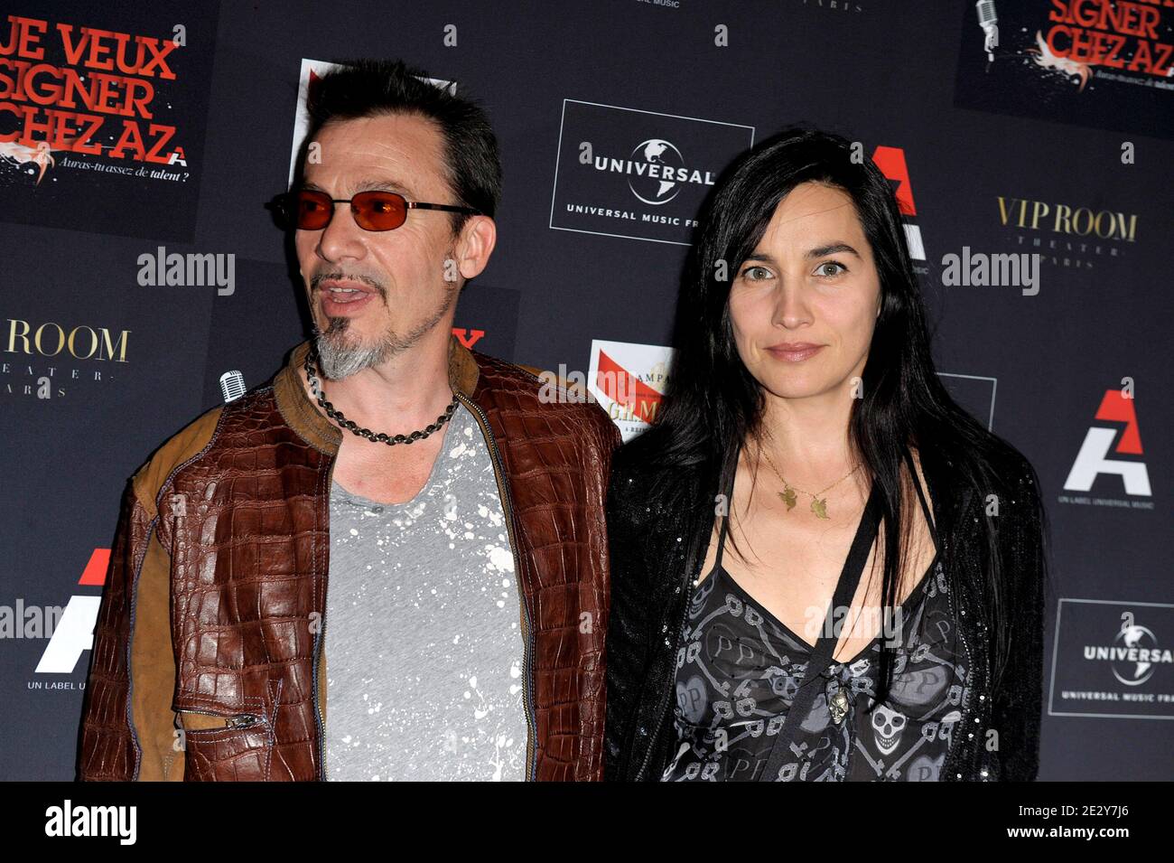 Florent Pagny and his wife Azucena attending the 'AZ Production' party ...
