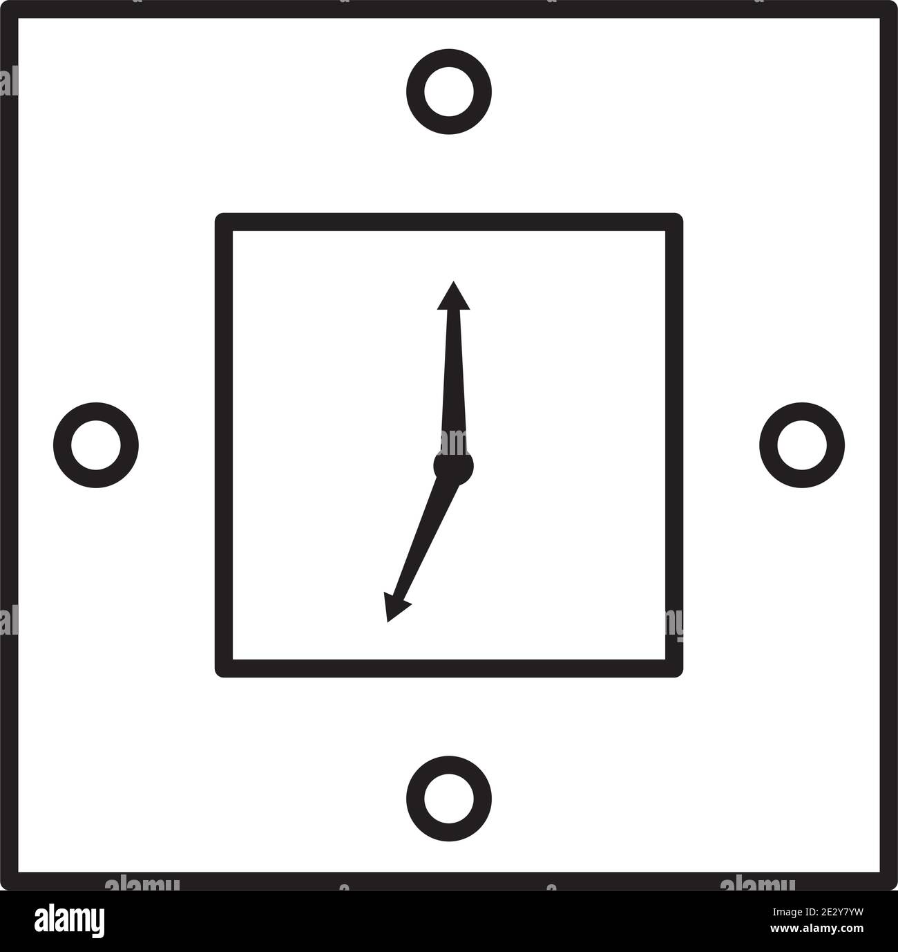 time clock analog with square form line style icon Stock Vector Image ...