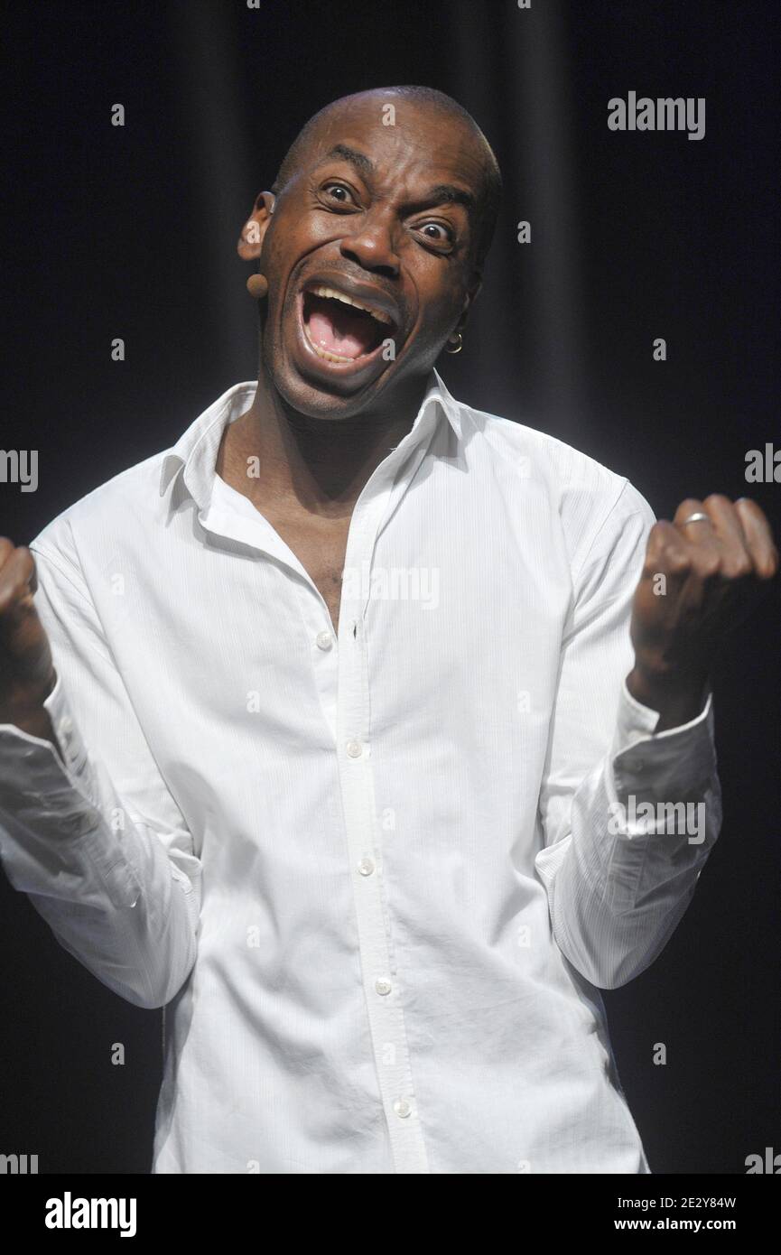 Funnyman Patson poses at the Palais Des Glaces in Paris, France on June ...