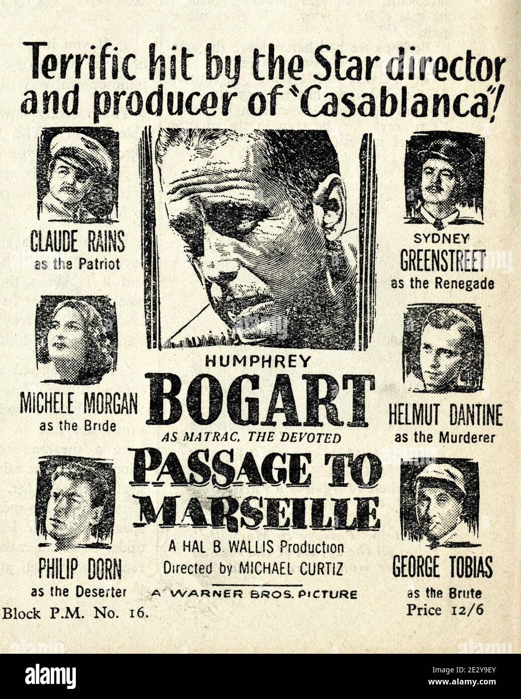 HUMPHREY BOGART CLAUDE RAINS MICHELE MORGAN PHILIP DORN SYDNEY ...