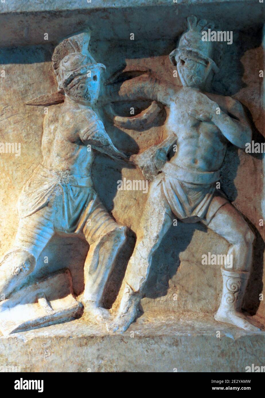 Roman relief gladiators hi-res stock photography and images - Alamy