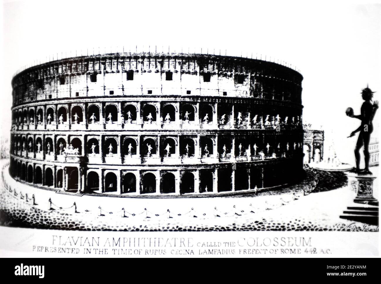 Exclusive. The Colosseum represented as it was in 484 AC. On the right ...