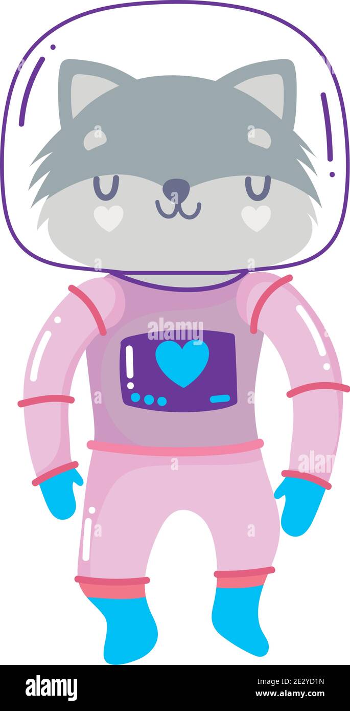 space raccoon astronaut adventure cartoon animal vector illustration ...
