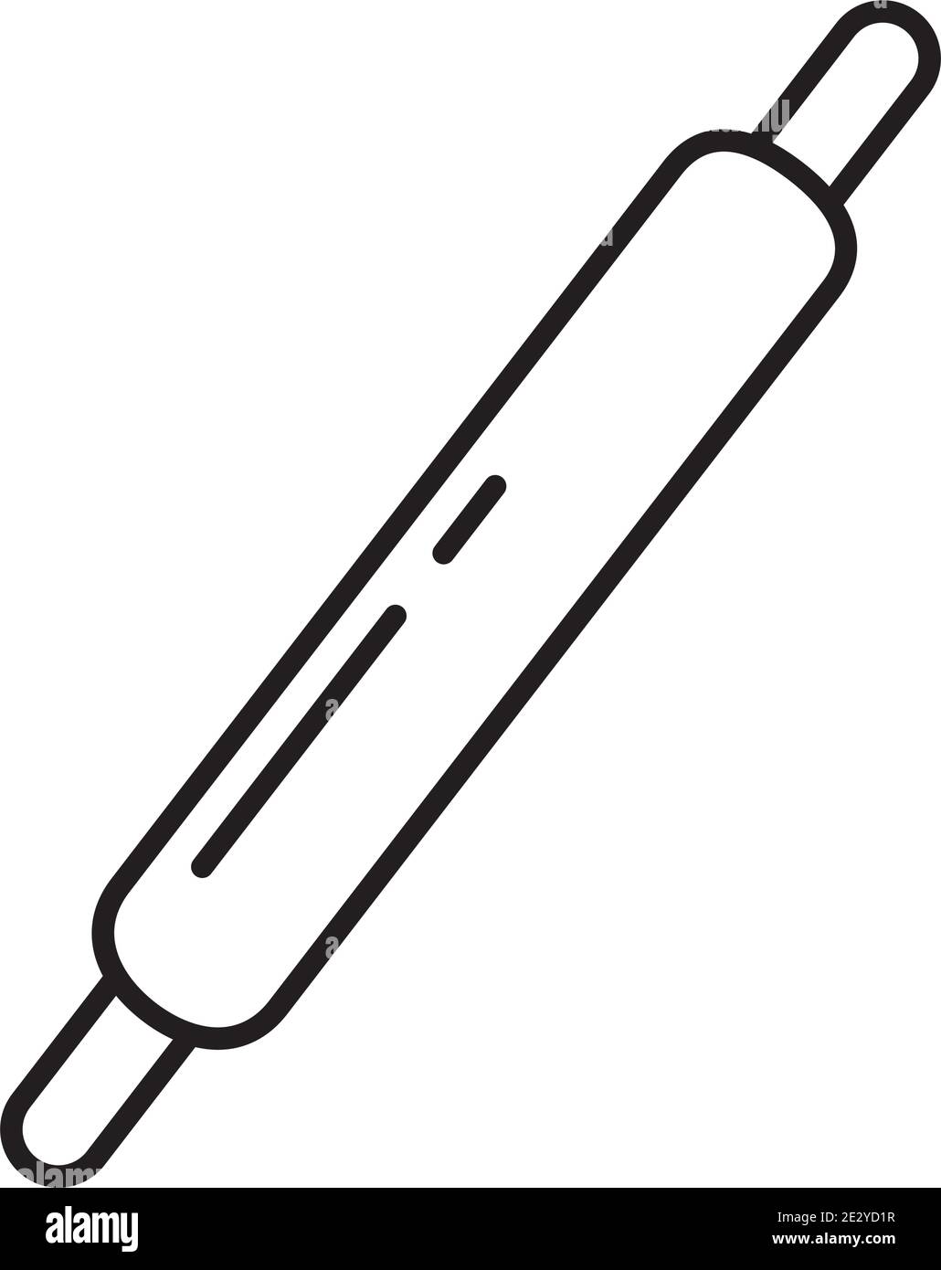 wooden roll kitchen utensil line style icon Stock Vector Image & Art ...