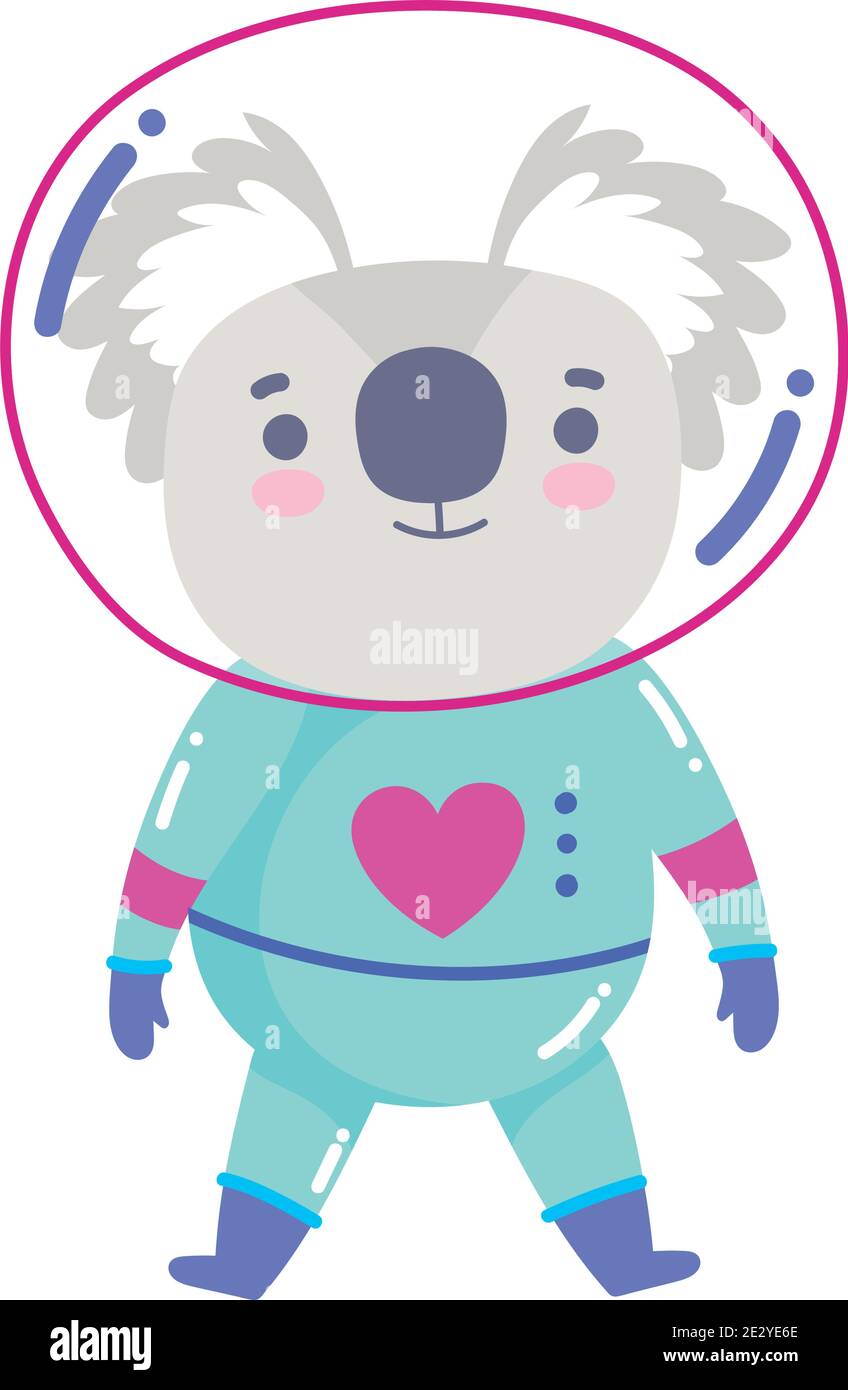 space koala astronaut adventure cartoon animal vector illustration ...