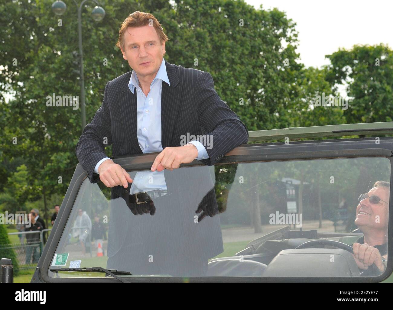 Liam Neeson posing at the photocall for arriving for 'The A-Team' held ...